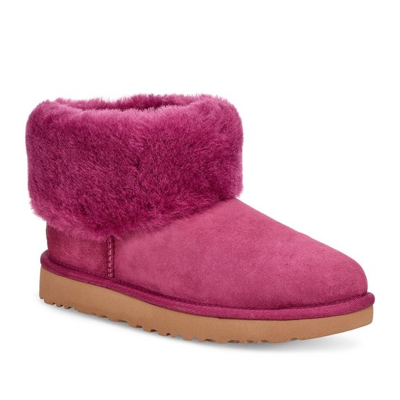 UGG | Shoes | Ugg Classic Mini Fluff Shearling Suede Winter Bootie 8 2 ...